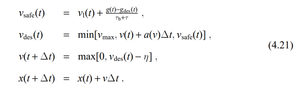 Car Follower Model: Calculating the next velocity for the follower car ...