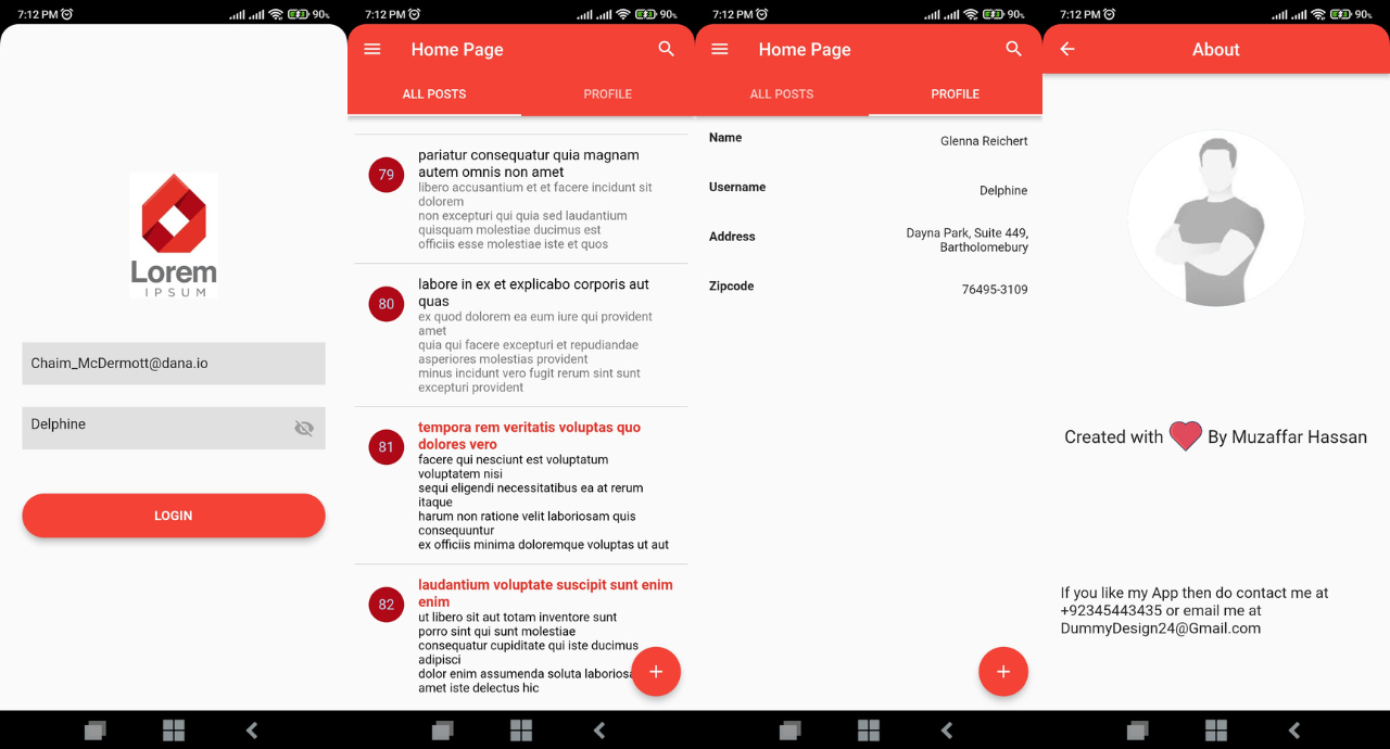 GitHub - devMuzaffar/PostListApp: An Android app made in flutter featuring REST-API, login ...