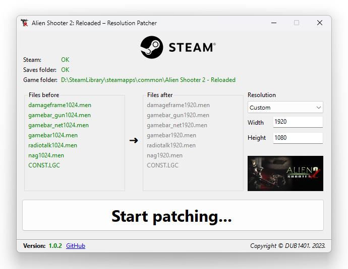 GitHub - DUB1401/AS2R-ResolutionPatcher: Патч для установки пользовательских разрешений экрана в ...