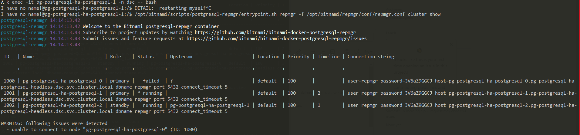 Bitnamipostgres Ha Failover Issues When Restarting Worker Node · Issue 6554 · Bitnami 9478