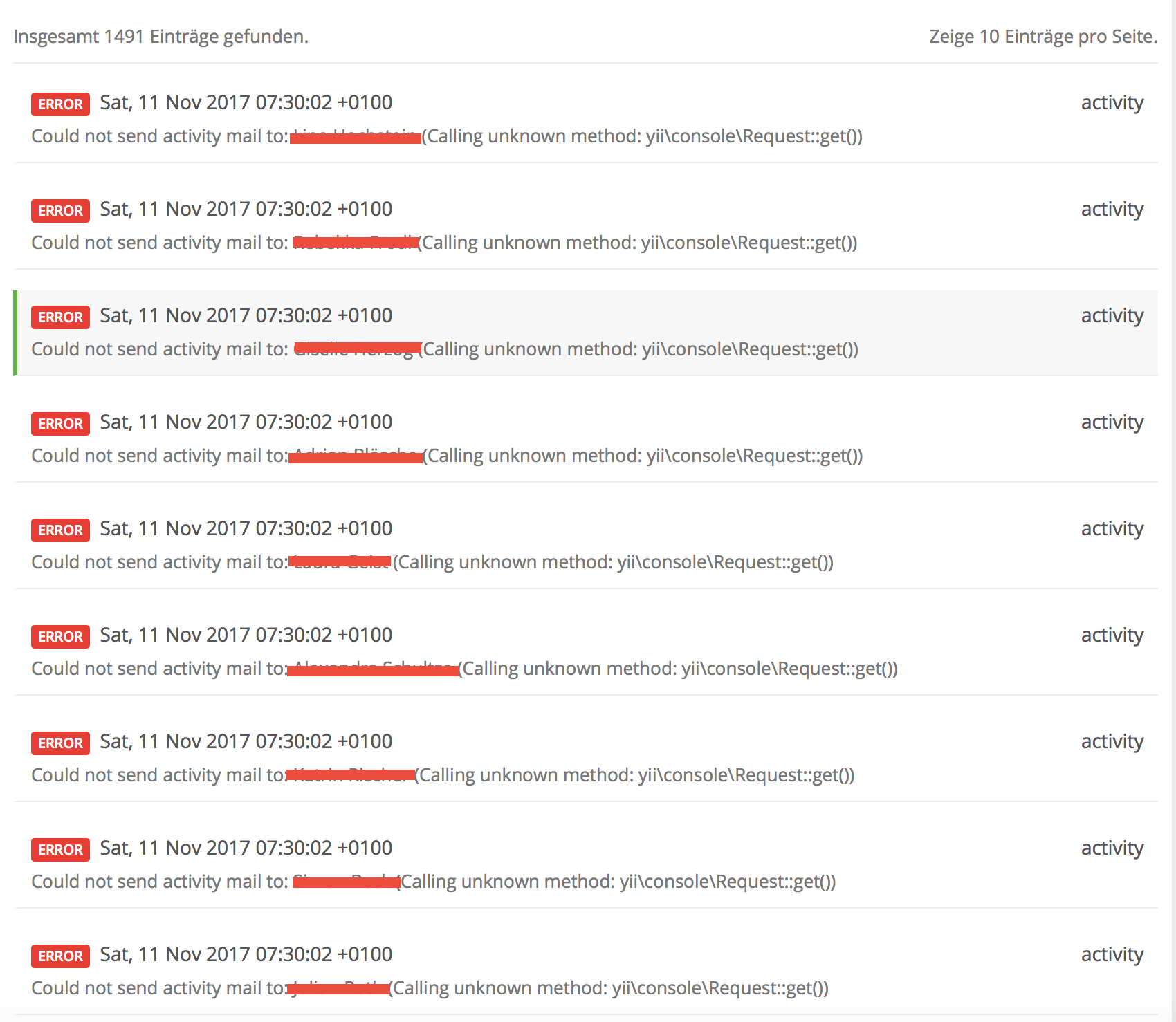 Activity Mail Error · Issue 2818 · Humhub Humhub · Github