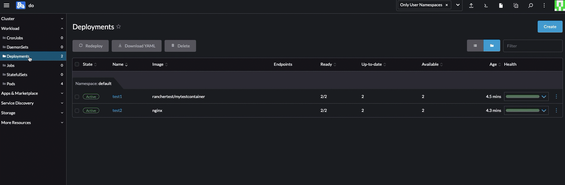 Deployments Show List Of All Pods In Namespace Not The Pods In The Deployment · Issue 5059 