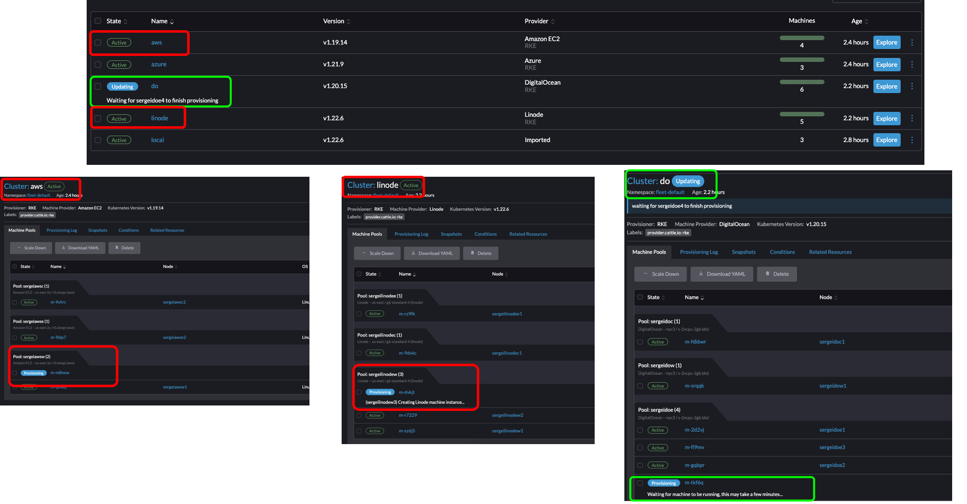 RKE1 | Incorrect cluster state is returned when node pool is scaled up · Issue #36640 · rancher ...
