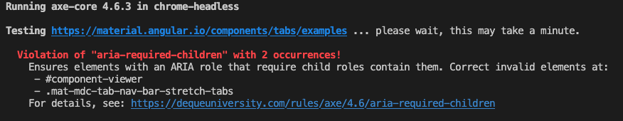 bug(MatTabsModule): tab nav bar failing axe accessibility (aria-required-children) · Issue ...