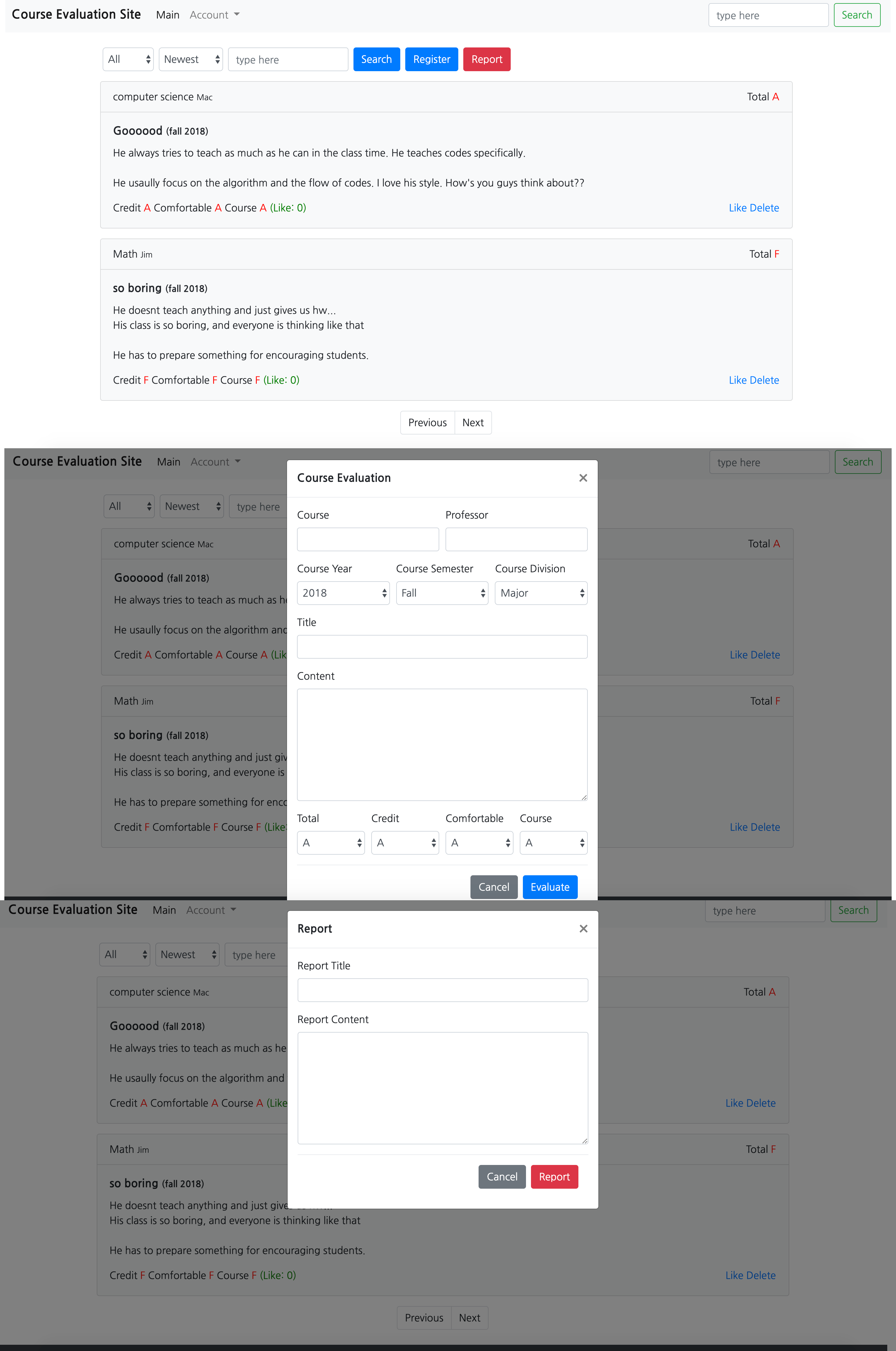 GitHub - ChanJin0801/LectureEvaluation-WebPage