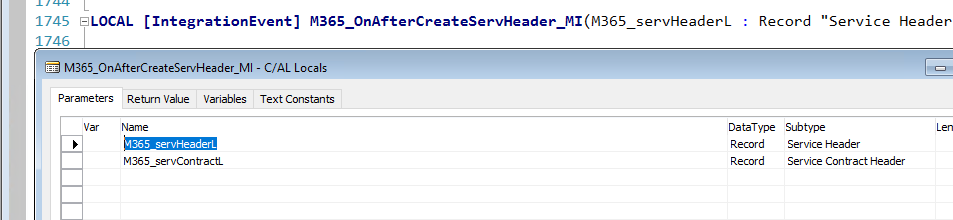 Event Request Codeunit 5940 Function Createservheader · Issue 3154