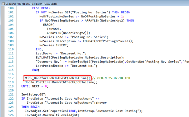 Event Request Codeunit 1013 Function Code · Issue 3169 · Microsoft