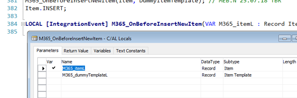 Event Request Codeunit 5703 Function Createnewitem · Issue 3170 · Microsoftal · Github