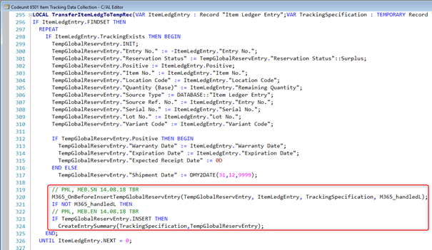 Event Request Codeunit 6501 2 New Events 1 Event Modification
