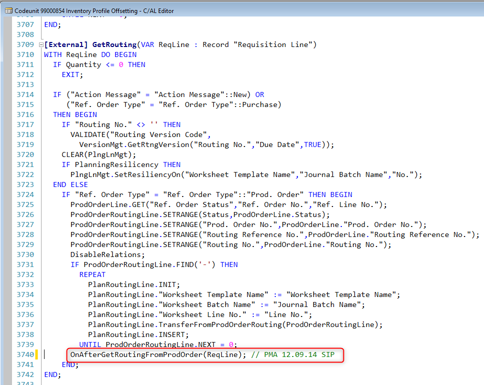 Eventrequest Codeunit 99000854 Function Getrouting · Issue 2545