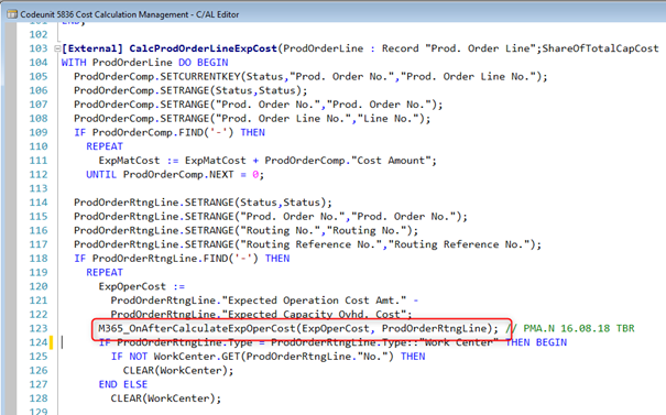 Event Request Codeunit 5836 1 New Event In Function „calcprodorderlineexpcost · Issue 3052