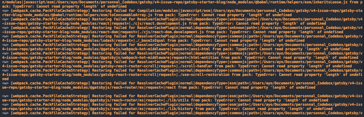 Gatsby 4: webpack caching errors when a .pack file is > 2GB · Issue #34506 · gatsbyjs/gatsby ...