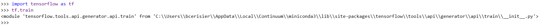 AttributeError: module 'tensorflow' has no attribute 'train' · Issue #1254 · tensorflow ...