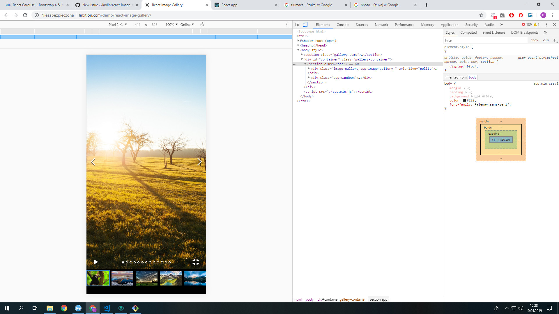 Last Image scroll twice on phone full screen · Issue #404 · xiaolin/react-image-gallery · GitHub