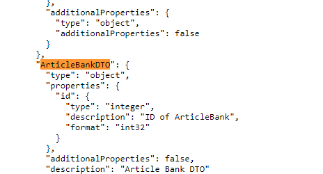 My Swagger.JSON related to a DTO is not updating the schema based upon the definition in the API ...