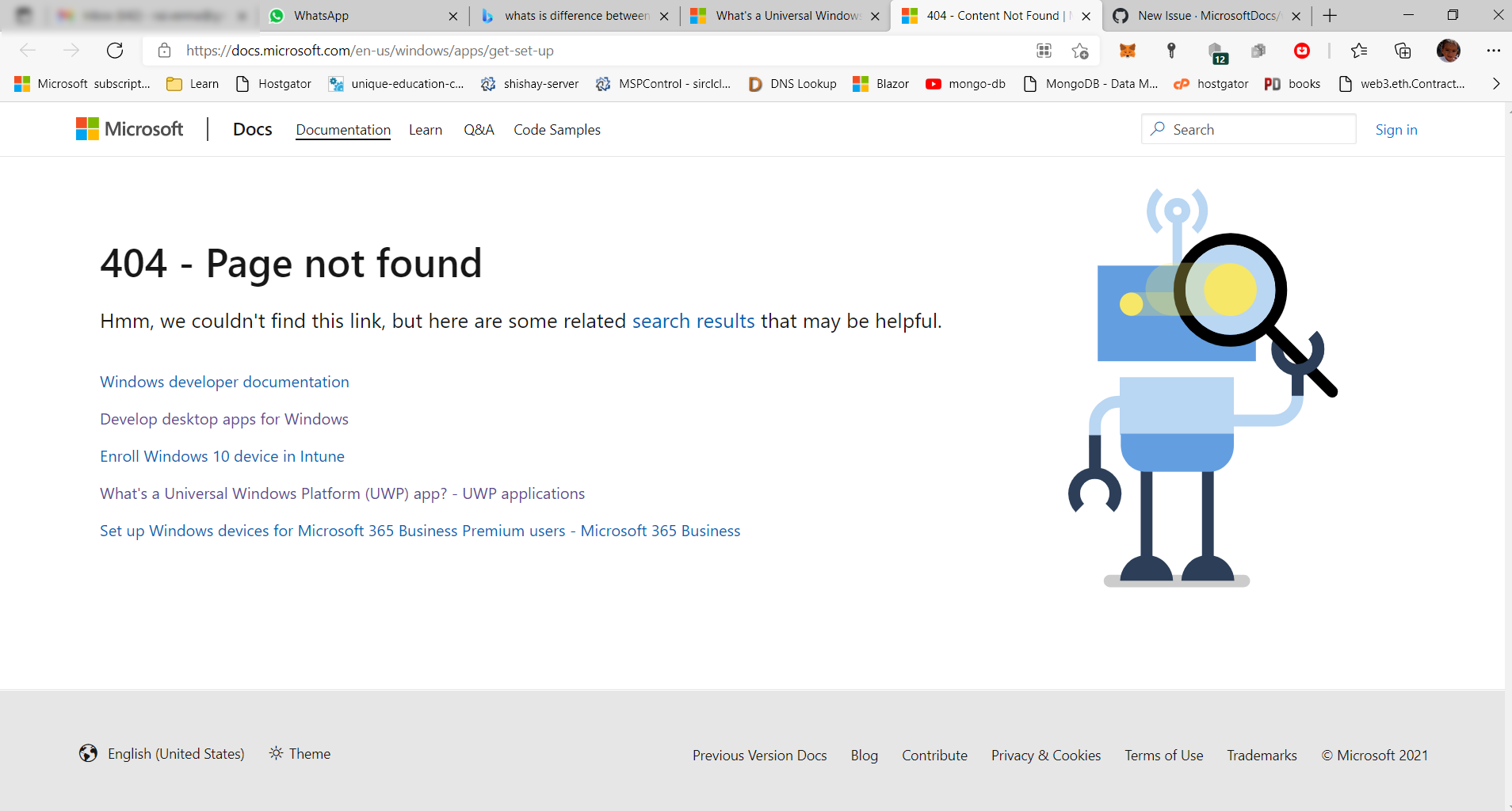 Get Set up Broken Link · Issue #3230 · MicrosoftDocs/windows-dev-docs · GitHub