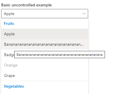 Dropdown component should adjust his callout width according to the longest option · Issue ...