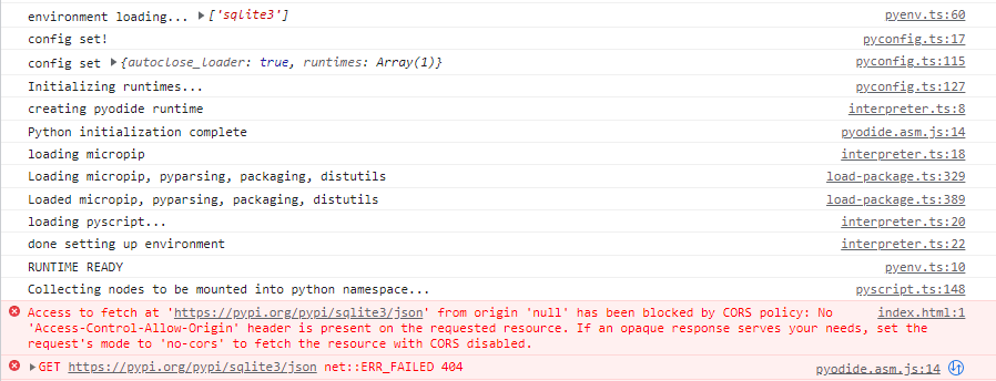 Error in py-env sqlite3 · Issue #787 · pyscript/pyscript · GitHub