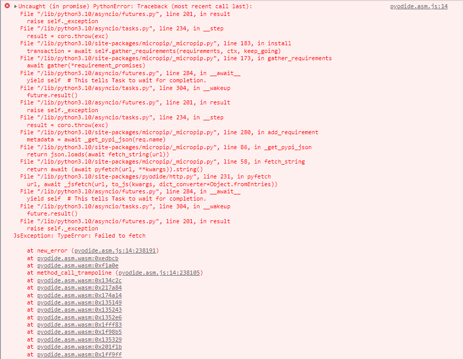 Error in py-env sqlite3 · Issue #787 · pyscript/pyscript · GitHub