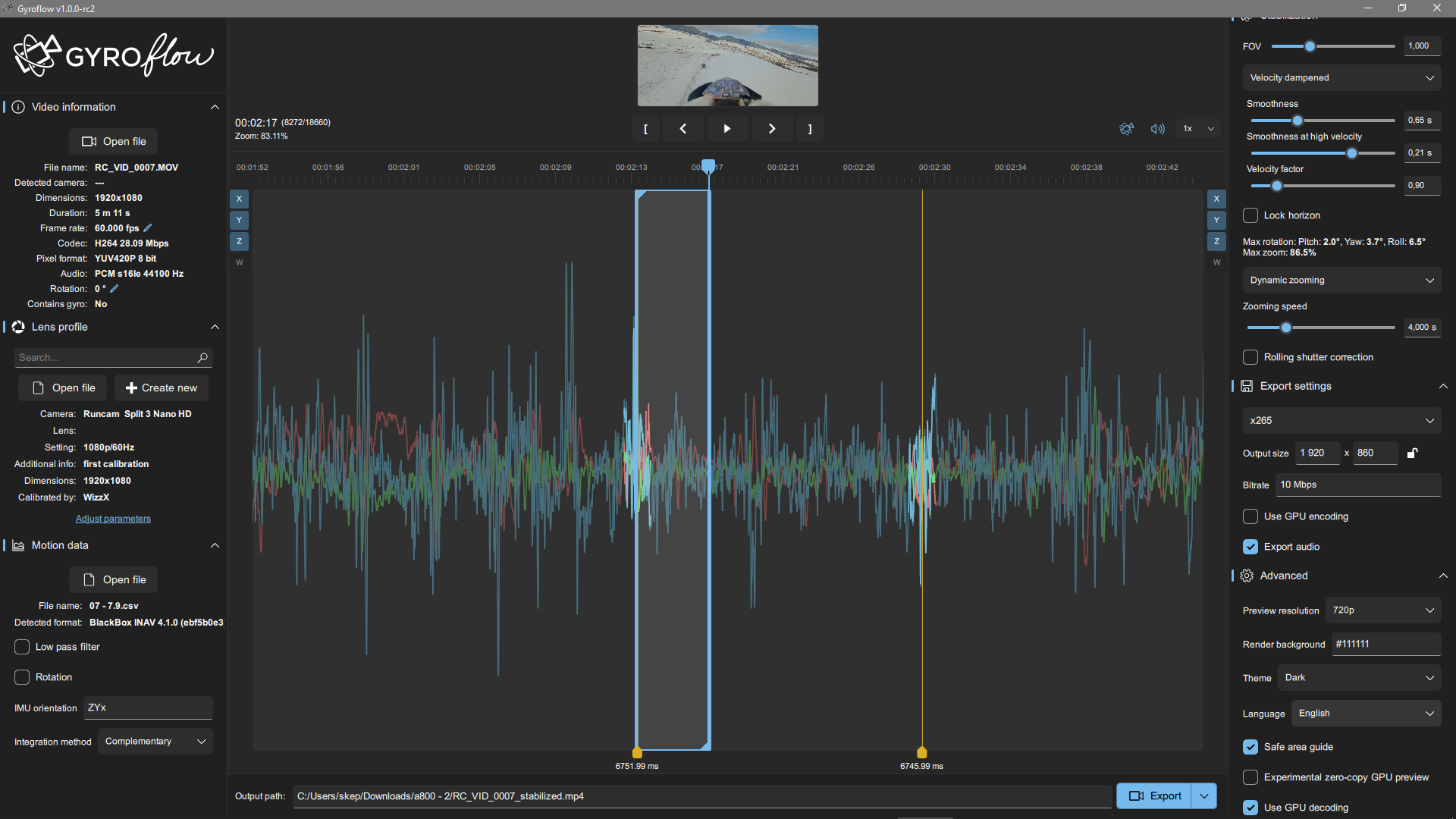 Jerky sound after export · Issue #146 · gyroflow/gyroflow · GitHub