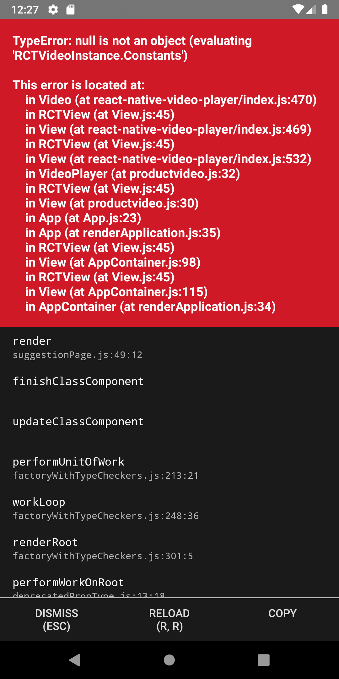 Error undefined is not an object (evaluating 'RCTVideoInstance.Contants' ) · Issue #1502 ...