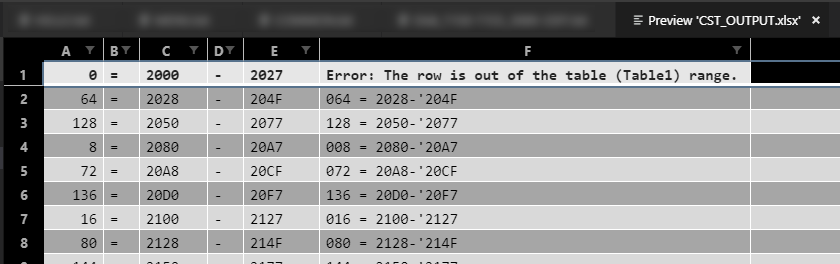 When XLSX has table header row, preview missing header row and first row of data is not visible ...