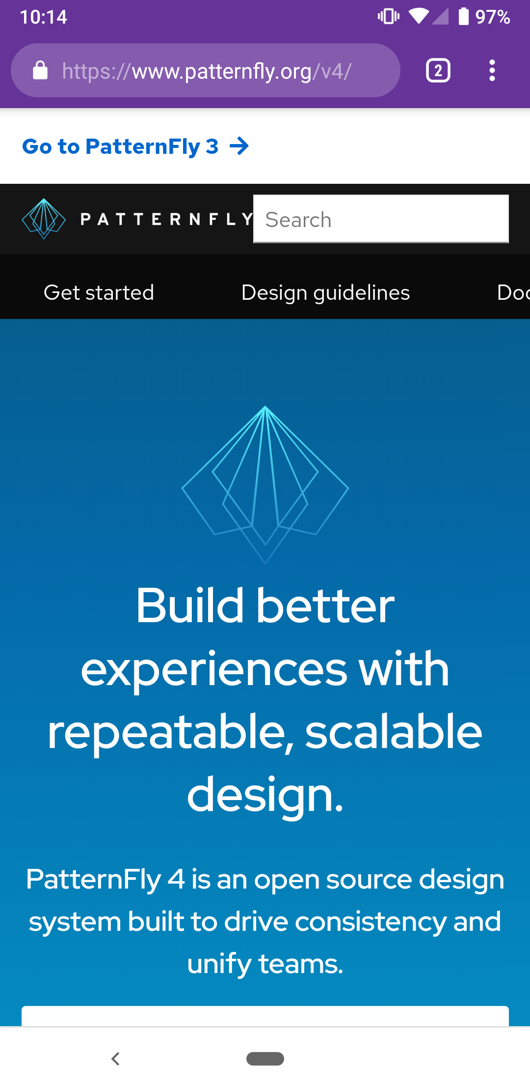 Mobile: Browser background color is purple · Issue #1122 · patternfly/patternfly-org · GitHub