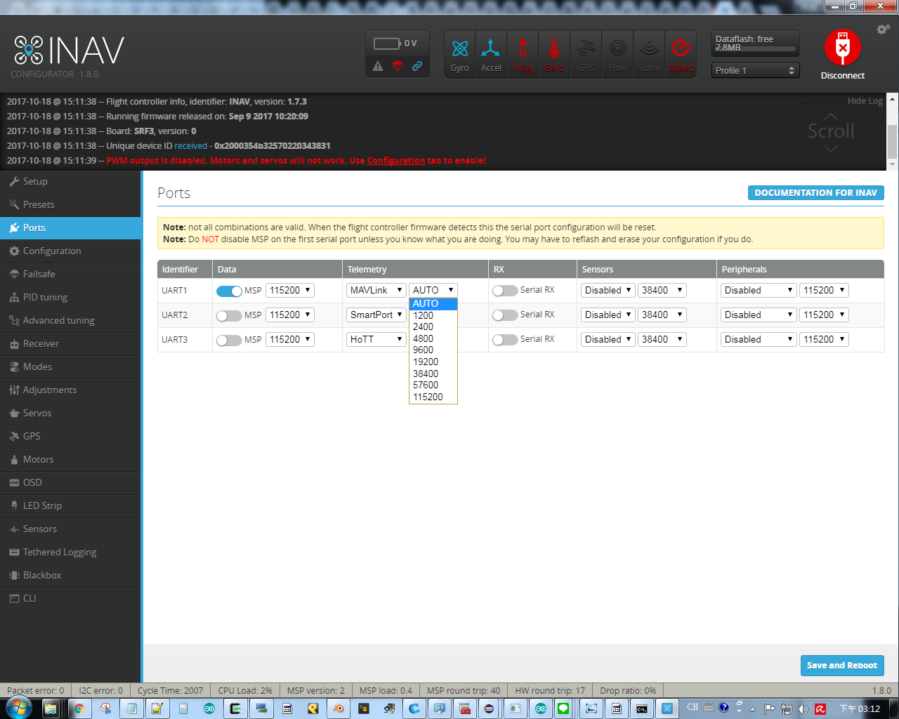 More baudrate options for telemetry · Issue #288 · iNavFlight/inav-configurator · GitHub
