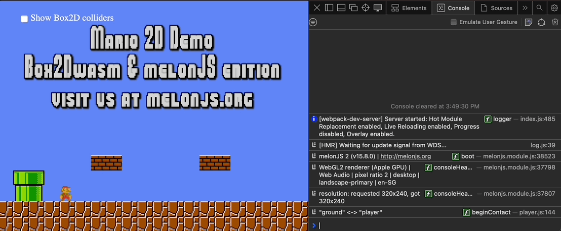 GitHub - obiot/mario-2d-jumps-box2dwasm-melonjs: a box2dwasm version of the Mario box2d/core demo