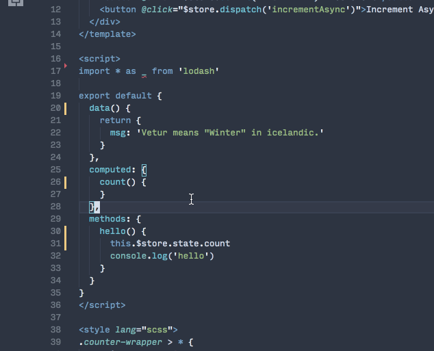 Intellisense doesn't work inside SFC using TS and Vue 2.5 · Issue #498 · vuejs/vetur · GitHub