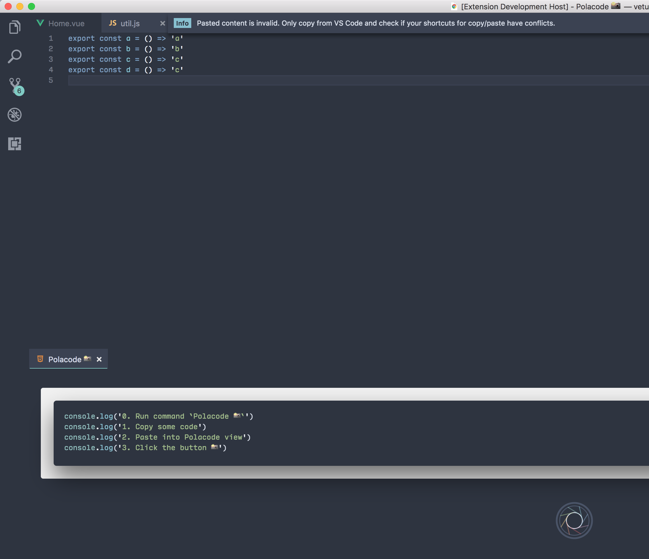 Nothing happens when pasting into polacode window · Issue #3 · octref/polacode · GitHub