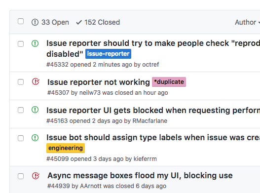 Distinguish open and closed issue with colors · Issue #45333 ...