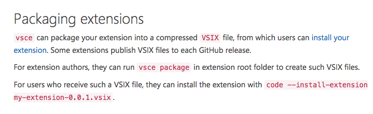 Installing a locally developed extension · Issue #1439 · microsoft ...