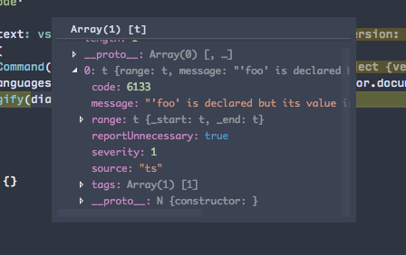 `vscode.languages.getDiagnostics` do not return `tags` for faded out ...