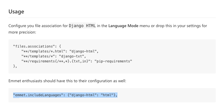 Django Extension Breaks Emmet Explansion When It Handles Html Files 