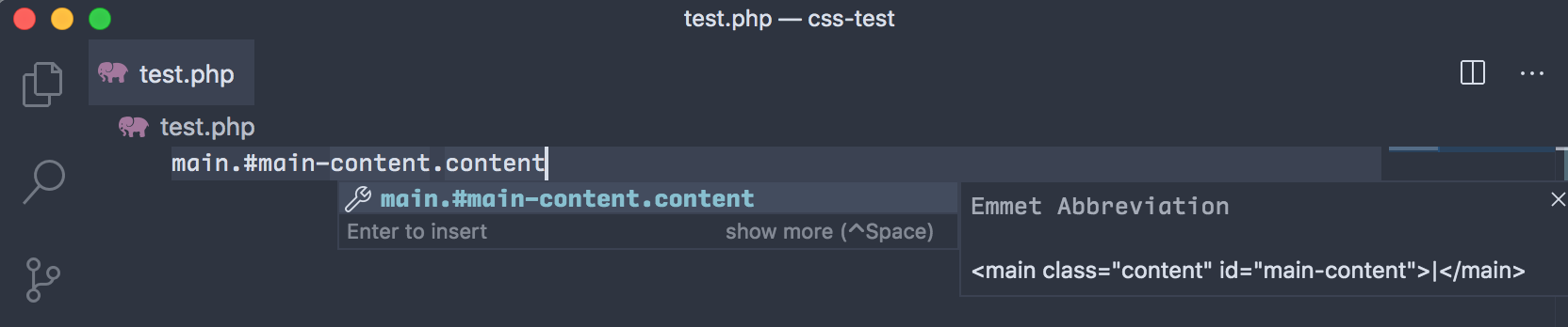 Emmet snippets expansion not working on PHP · Issue #91778 · microsoft/vscode · GitHub