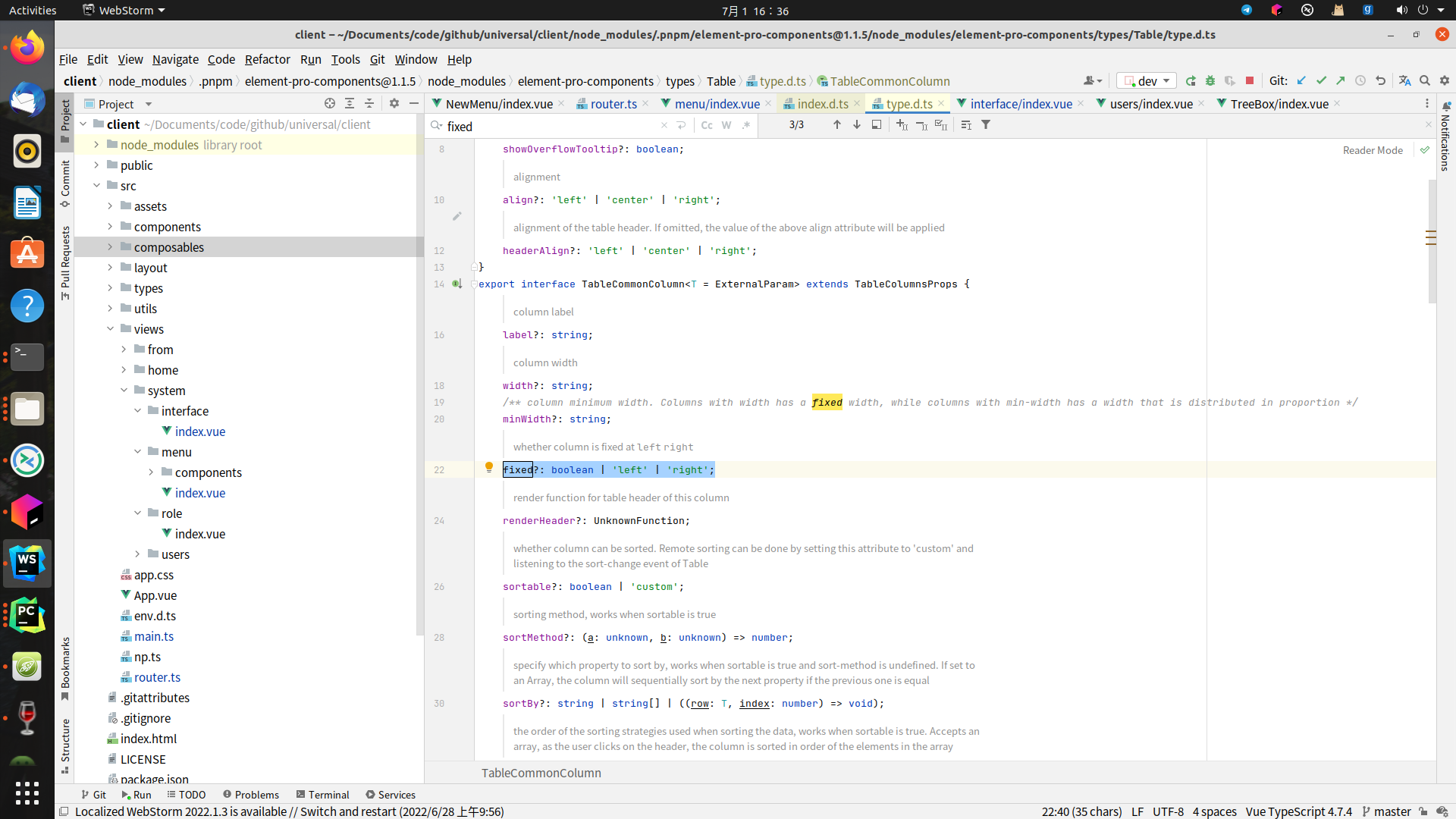 CRUD 如何固定左右两列 · Issue #334 · tolking/element-pro-components · GitHub