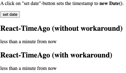 Updating date causes display problems · Issue #181 · nmn/react-timeago · GitHub