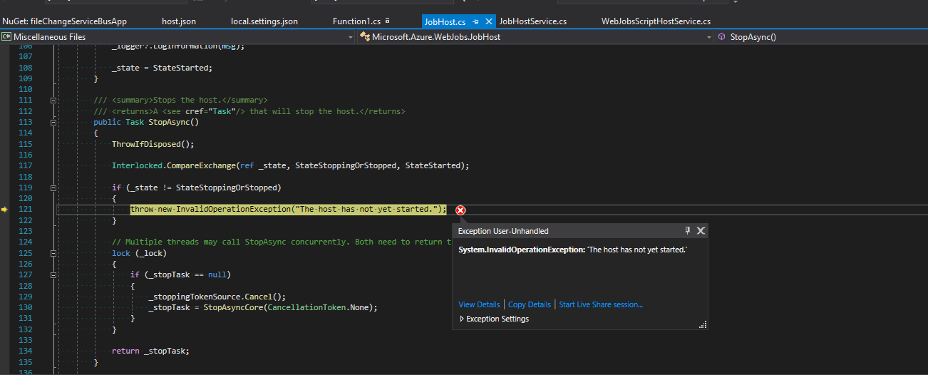 Webjobs Extensions Servicebus Fails To Start At Localhost · Issue 2283 · Azure Azure Webjobs