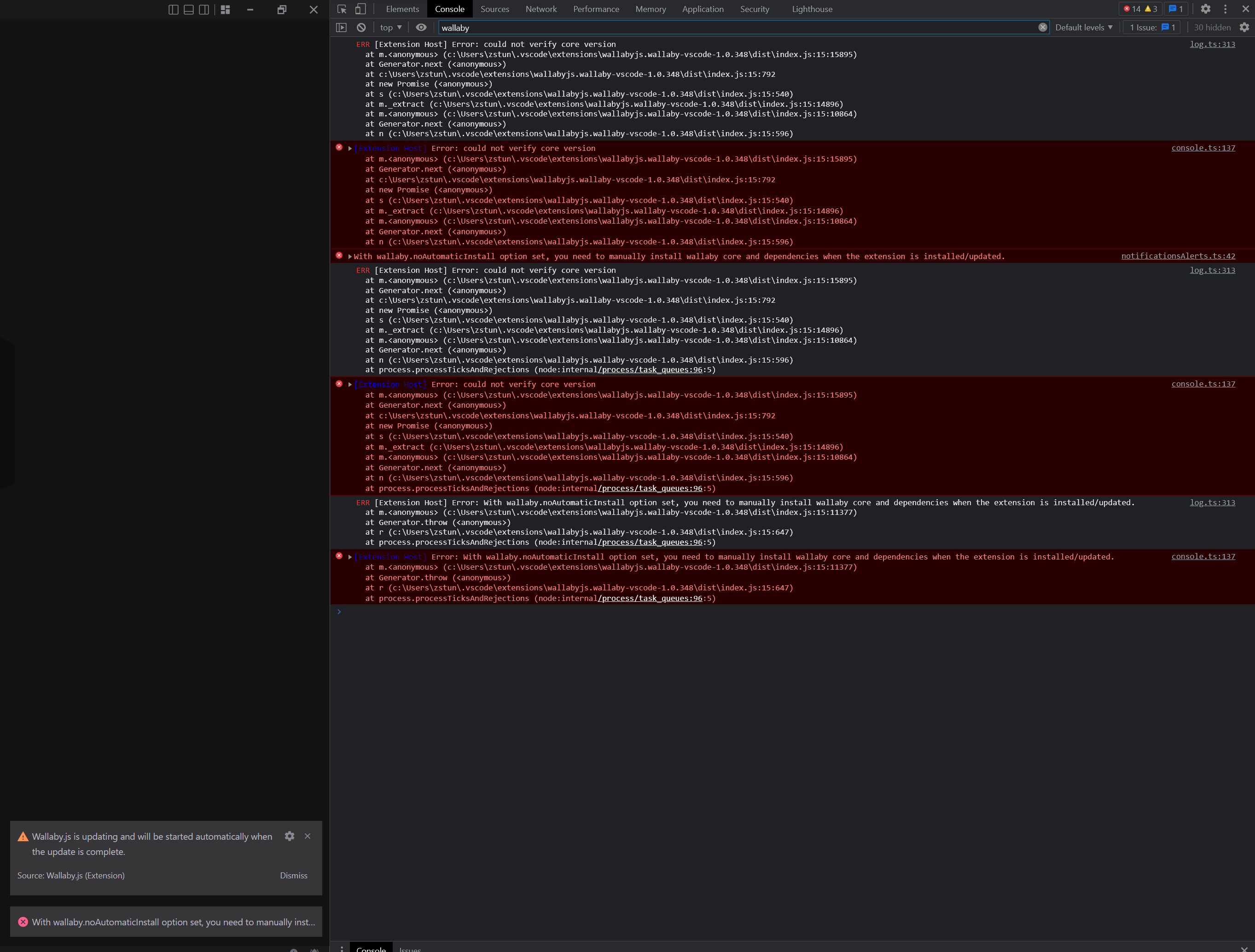 Windows 11: Error while unzipping wallaby.js core file: could not verify core version · Issue ...