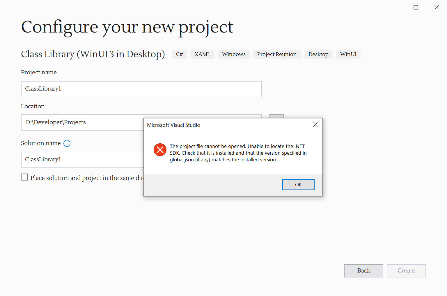 Question: [Can‘t create a Winui 3 in desktop project] · Issue #5865 ...