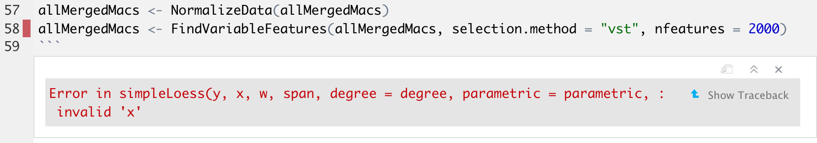 difficulty removing mitochondrial genes from integrated Read10X data ...