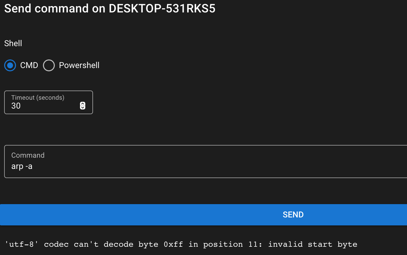 Bug Report: Errors 'invalid start byte' when running scripts · Issue #399 · amidaware ...