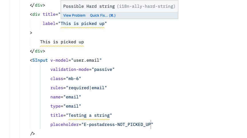 Hard-coded strings detections with components props · Issue #664 · lokalise/i18n-ally · GitHub