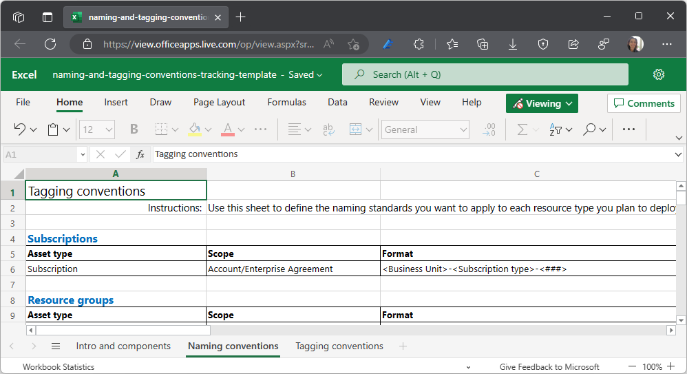 Title in A1 sheet name in Naming and tagging conventions tracking ...