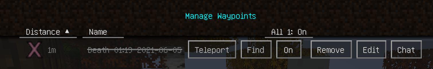 [1.16.5] The waypoint created by death is OFF by default and cannot be turned ON · Issue #303 ...