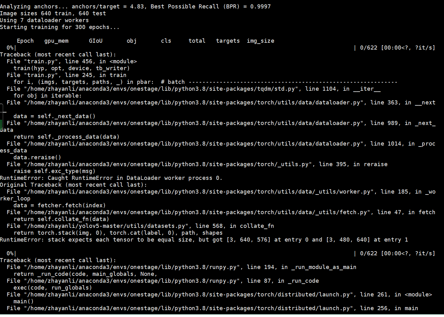 Rectangular training got bug · Issue #842 · ultralytics/yolov5 · GitHub