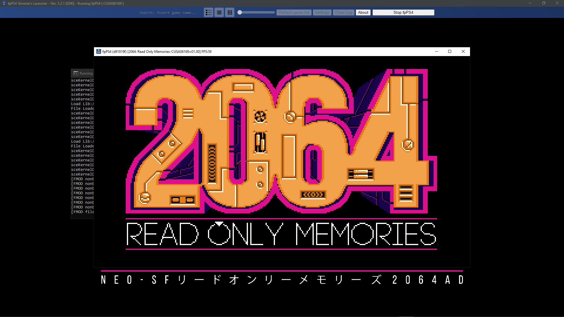 2064: Read Only Memories - CUSA06169 · Issue #1142 · red-prig/fpps4 ...