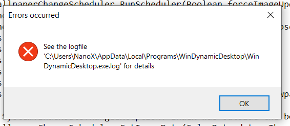New Version Crashed on Start · Issue #221 · t1m0thyj/WinDynamicDesktop ...