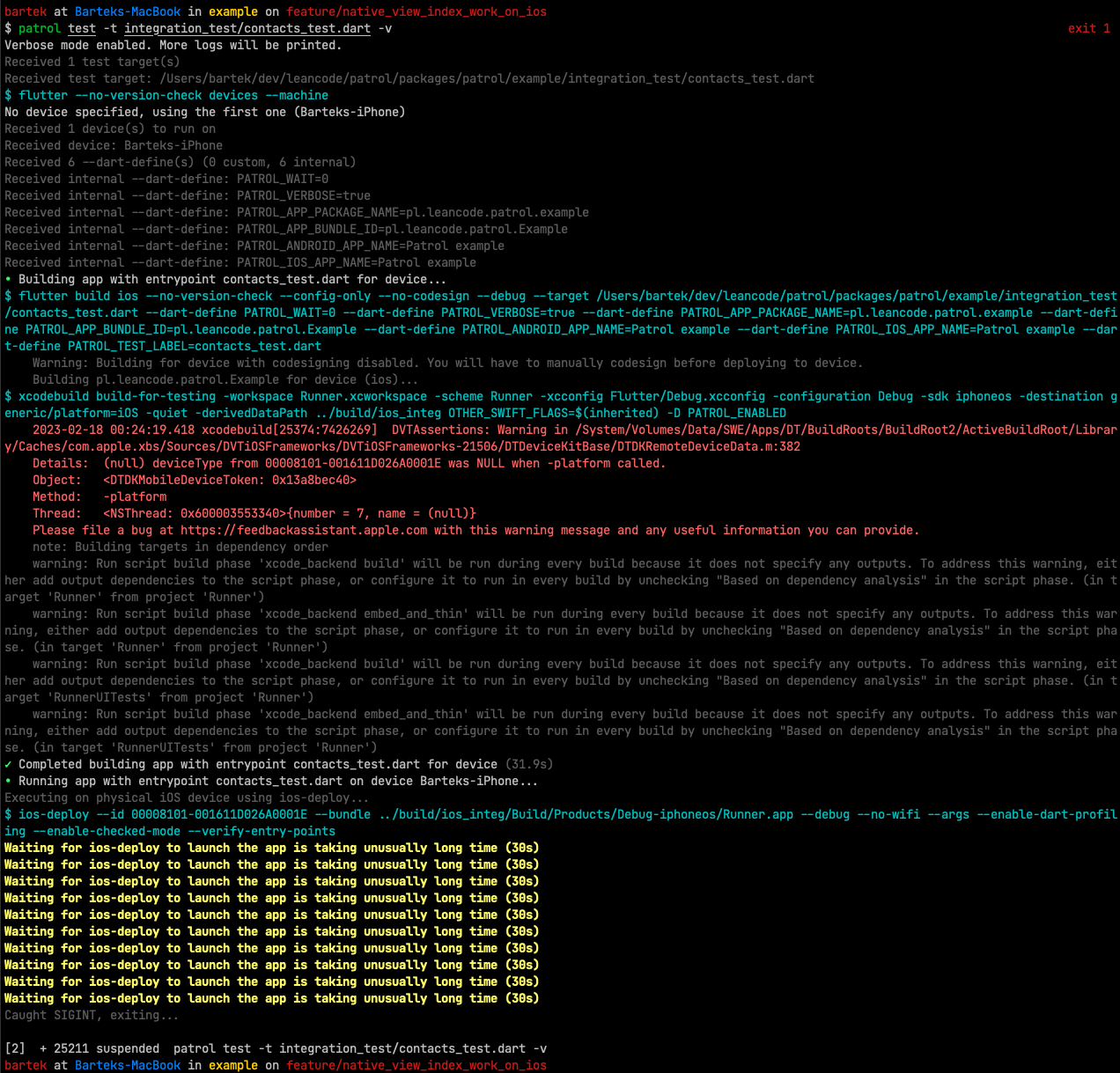 Waiting For Ios Deploy To Launch The App Is Taking Unusually Long Time 30s · Issue 949